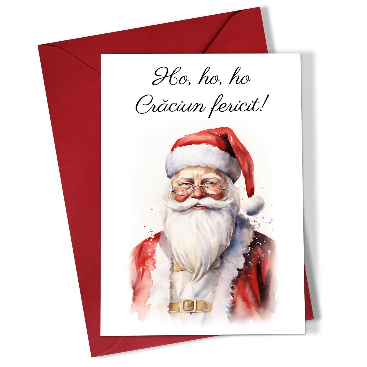 Set 5 felicitari cu Mos Craciun 10x15 cm cu plic rosu inclus - FC-101 ...