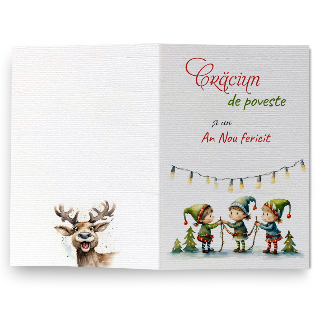 Felicitare de Craciun premium 10x15 cm cu plic verde inclus - FPC-41 ...