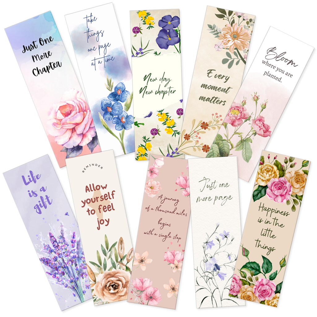 Set 10 semne de carte simple citate in limba engleza - Flori - SSC-10 ...