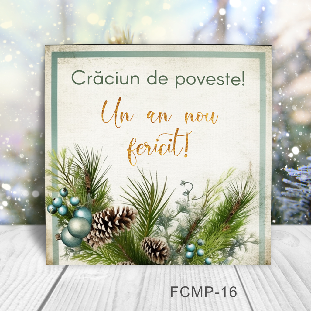 Felicitare de Craciun magnet - 10x10 cm - FCMP-16 - Gift Art